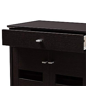Baxton Studio Acadia Shoe Cabinet in Wenge Brown