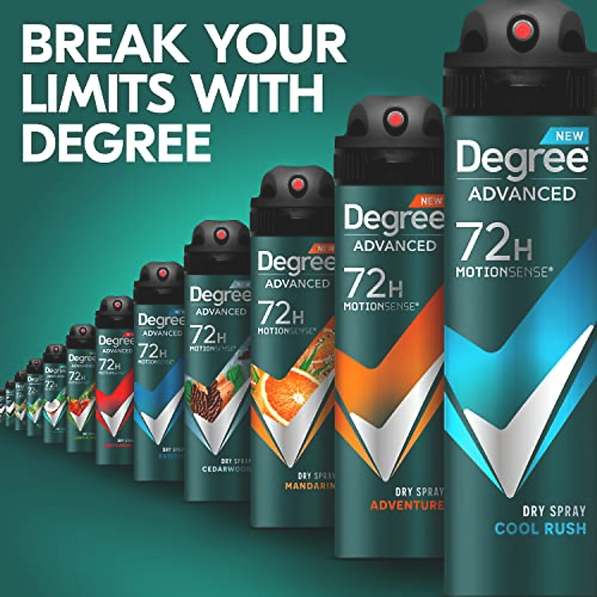 Degree Men Antiperspirant Deodorant Dry Spray Cool Rush 3 count Deodorant for Men With MotionSense Technology 3.8 oz