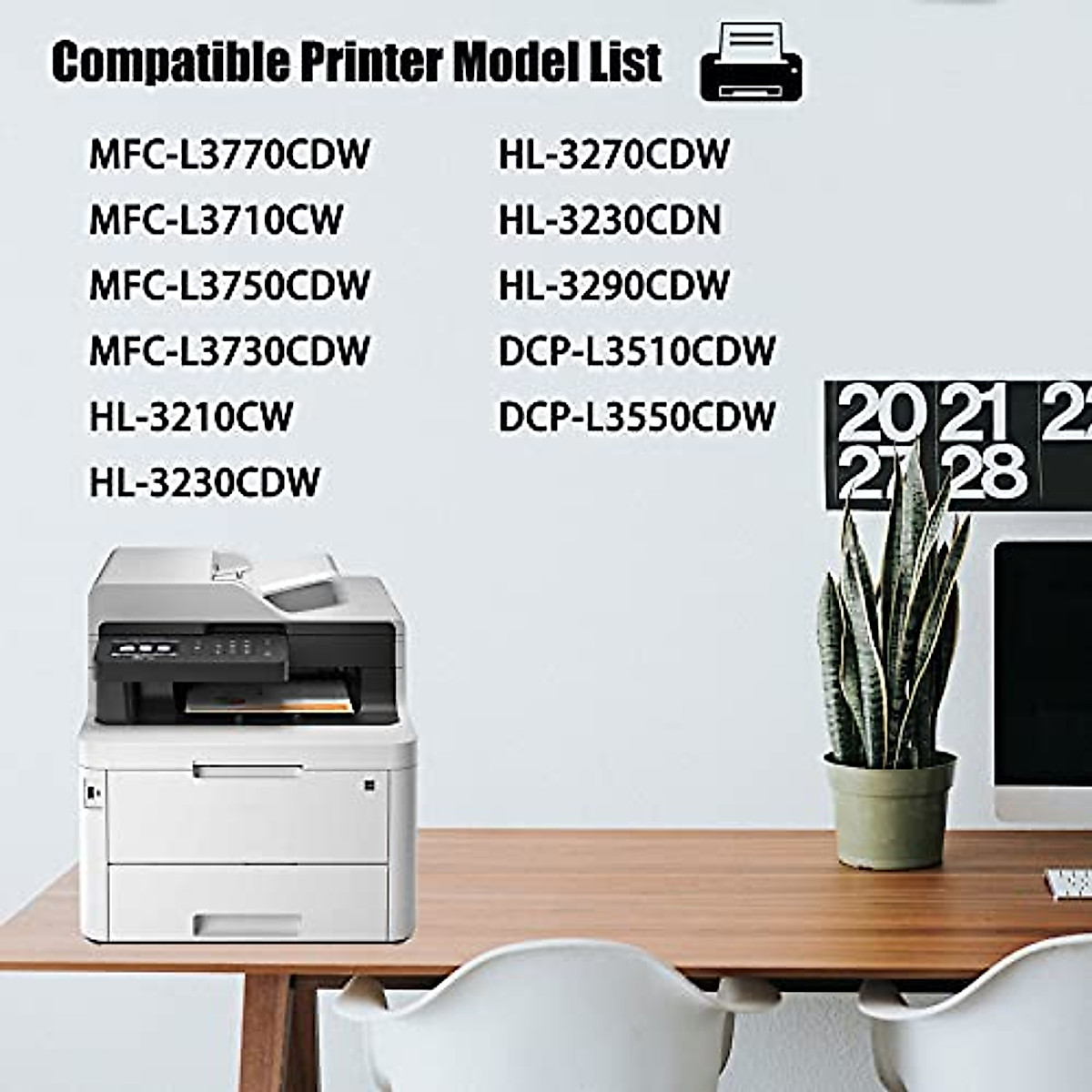 ALLU 5 Pack [2BK+1C+1Y+1M] Compatible TN223BK TN223C TN223M TN223Y Toner Cartridge Replacement for Brother MFC-L3770CDW HL-3210CW 3230CDW 3290CDW Printer Toner Cartridge.