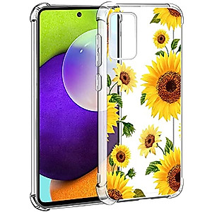 YJROP (3-Pack) for Samsung Galaxy A53 5G Case, Soft Clear TPU [Scratch-Resistant] Drop Silicone Bumper Protection Shockproof Phone Case Cover for Samsung Galaxy A53 5G,Flower