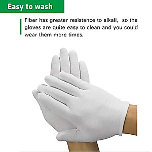 8 Pairs White Cotton Gloves 7.5" Medium Size，ZL&D, film, coins, CD/DVD, Handling Gloves