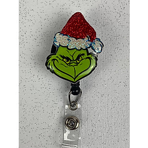 Christmas Nurse Badge Reel, Cute Holiday ID Holder, Retractable Alligator Clip