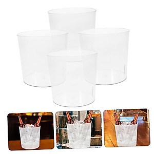 FUOYLOO Beer Cooler Whiskey Cooler 4pcs Ice Bucket Bottle Bucket Plastic Student Small Ice Buckets Beer Coolers