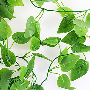 4 Pieces Artificial Ivy Green Vine Fake Ivy Leaves Hanging Decor Fake Vine Leaves Garland Artificial Hanging Plants Leaf Plant Garland Realistic Hanging Plants Decor for Home Garden Decor, 3.6 Feet