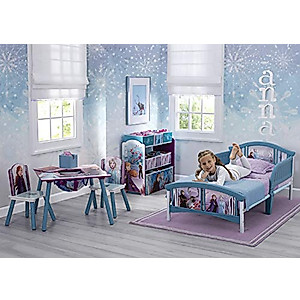 Delta Children Plastic Toddler Bed, Disney Frozen II Twinkle Galaxy Dual Sided Recycled Fiber Core Toddler Mattress (Bundle)