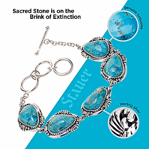 Stauer Sedona Turquoise Genuine Arizona Turquoise Jewelry Earring Set (Bracelet)