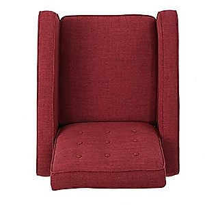 Christopher Knight Home GDFStudio Mason Mid-Century Modern Tuft Back Recliner (Qty of 1, Fabric/Red).