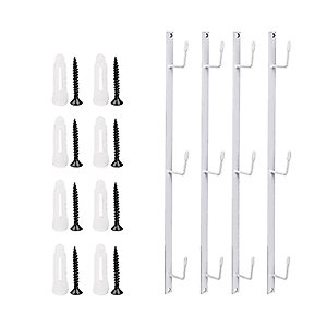 Tonxus 4 Sets Metal Coffee Mug Rack - Vertical Narrow Wall Mounted Large Cup Holder Kitchen Storage Display Organizer Hooks for Coffee Mugs,Tea Cups (WHITE)