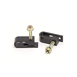 THE CIMPLE CO - Dual, Twin, or Siamese Coaxial Cable Clips, Cat6, Electrical Wire Cable Clip, 1/2 in Screw Clip and Fastener, Black (100 Pieces per Bag)