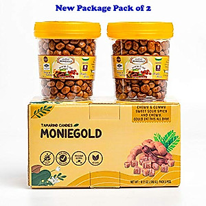 MONIEGOLD Chewy Tamarind Candy Weight 4.58 Ounce. made from fresh sweet & sour & spicy tamarind chewy (Pack of 2 )