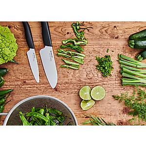 Kyocera Revolution Kitchen Ceramic Knife Set, 5.5 INCH, 3 INCH, black/white