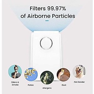 Pro Breeze Air Purifier for Home - 5-in-1 HEPA Air Purifier with HEPA Filter - 500 Sq Ft Coverage for Home Office, Living Room, Bedroom