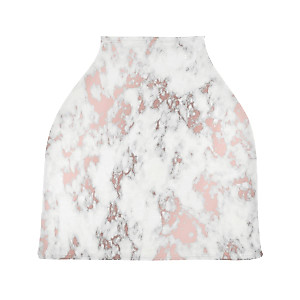 Rose Pink Gold Marble Baby Car Seat Covers Canopy Nursing Cover Breastfeeding Scarf Soft Breathable Stretchy Coverage Infant Stroller Cover Multi Use for Boys Girls Babies