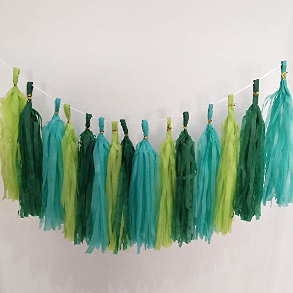 Party Hanging Decoration Mixed Mint Green Paper Tassels Garland Wedding Banner Bunting Baby Shower Garlands (Need DIY Set)