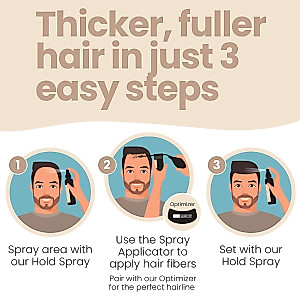 Hair Illusion Black Real Hair Fibers for Thinning Hair - 100% Natural Texture, Non Synthetic Hair Fibers - Bald Spot Cover Up for Women & Men - 38 Gram