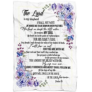 The Lord is My Shepherd Psalm 23 Christian Scripture Inspirational Gifts for Women Men Religious Christian Gifts Jesus Christ Bible Verse Blanket Christian Blankets and Throws Christmas