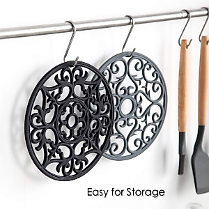 Colinda Silicone Trivet for Hot Dishes, Hot Pot and Pads - Protect Countertop from Hot Pot and Pans Coming Out from The Oven or Stove - Non-Slip & Heat Resistant,White,Set of 3