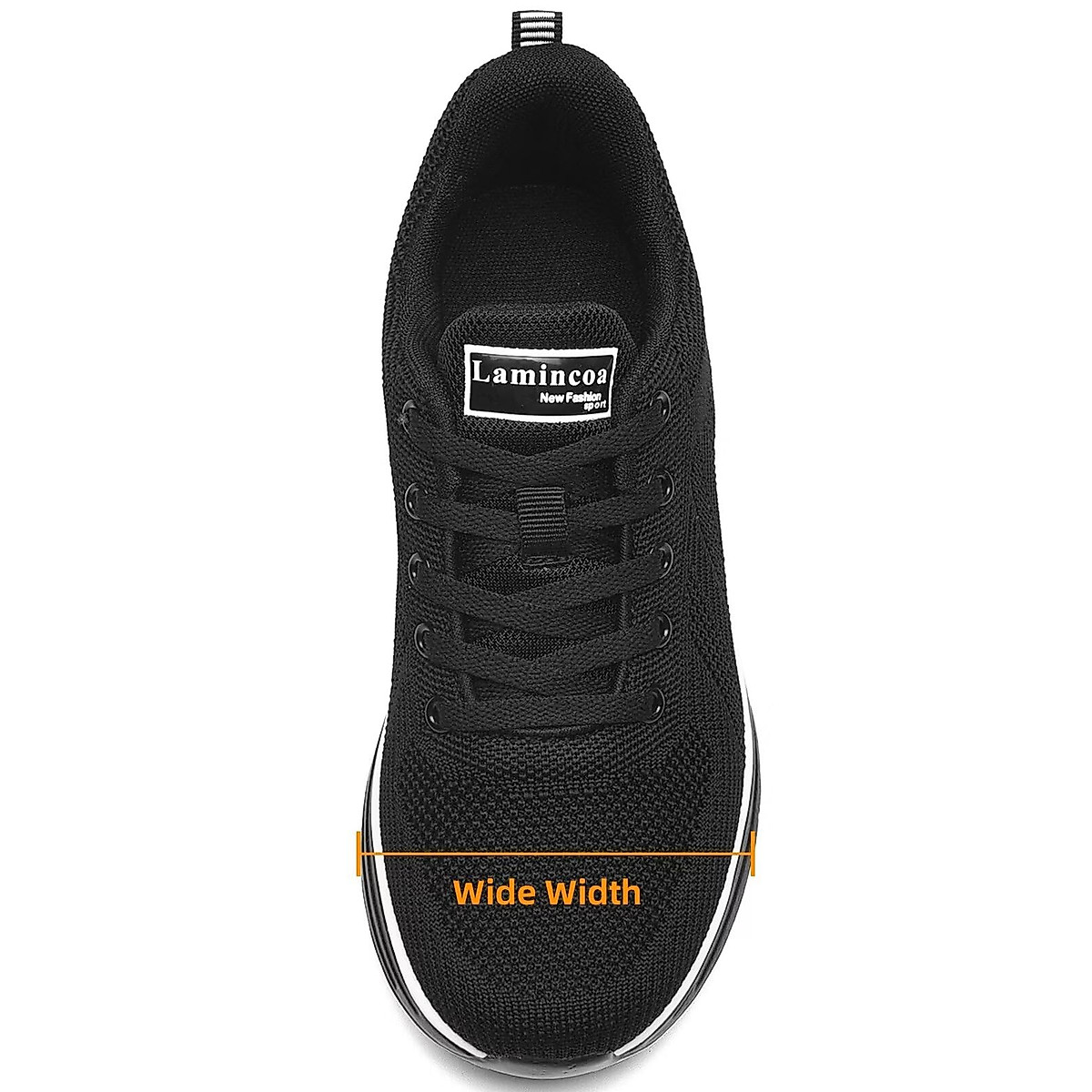 Wide Width Womens Sneakers Air Cushion Running Shoes Walking Tennis Shoes for Women Black