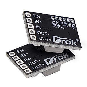 DROK DC Buck Converter, 6pcs Mini Voltage Regulator DC 4.5-20V 12V 9V Step Down to 5V Reducer Board 3A 10W Fixed Adjustable Volt Output Step-Down Transformer Power Supply Stabilizer Module