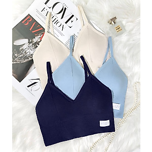 Livona 3 Pack Longline Sports Bra for Women- Soft Wireless Bra, Padded Seamless Bralette, Stretch Crop Cami Tank S-XXL