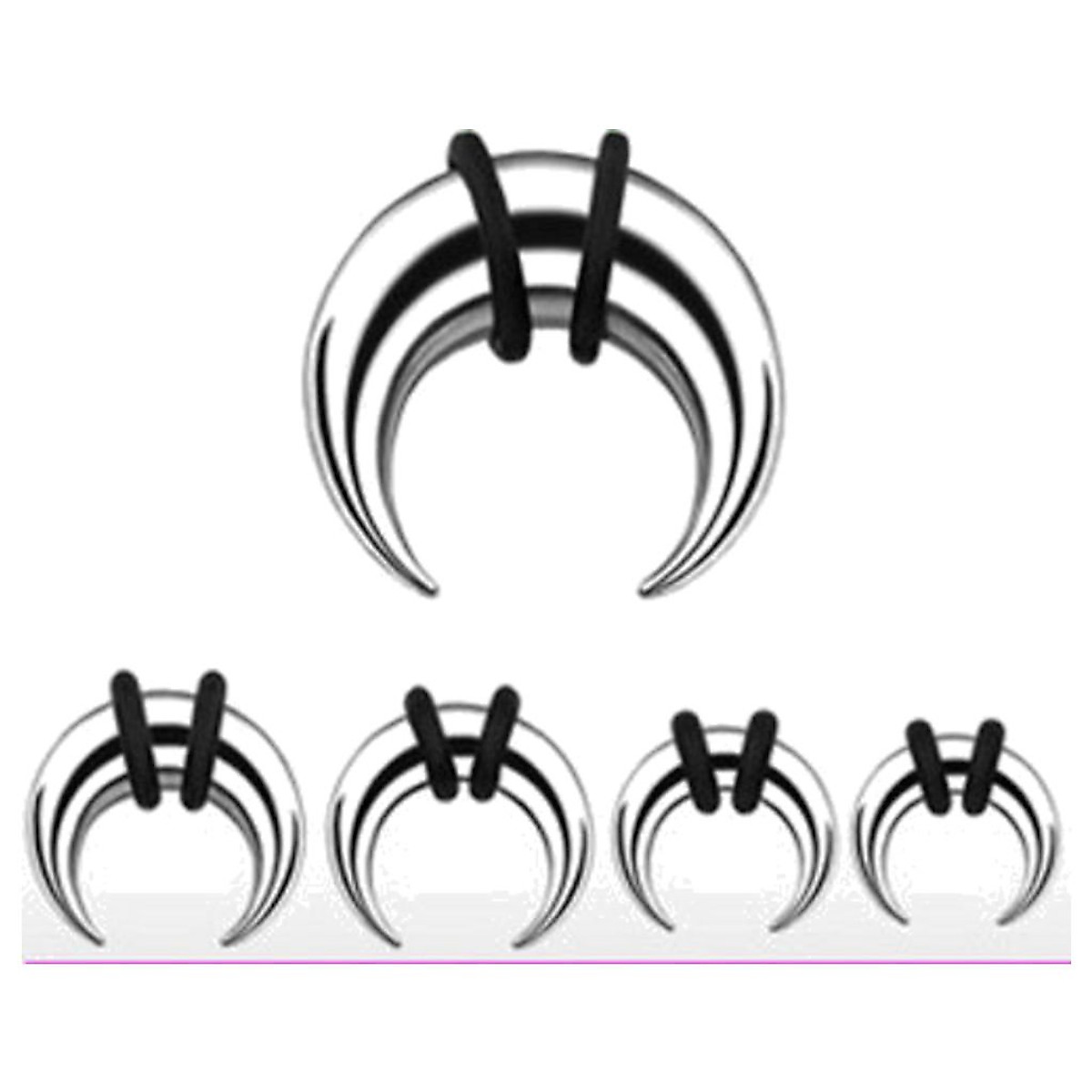 Zaya Body Jewelry 8 Pairs Steel Talons 0g-14g Pinchers Horseshoes Tapers Crescents