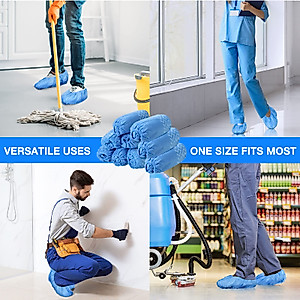 Jeere 600 Packs Disposable Boot Shoe Covers Non Slip Thick Extra Booties for Shoes Covers Durable Boot Covers for Men Women Virtually Most Shoes, Blue