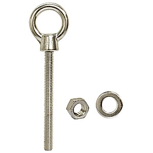 3/8 Inch x 6 Inch Stainless Steel Marine Shoulder Eye Bolt Capacity 1,000 Pounds