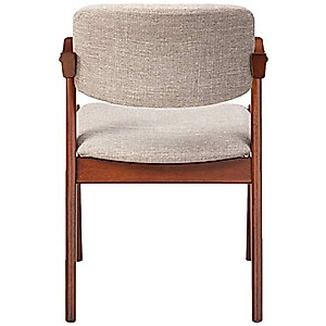 Baxton Studio Gonza Dining Chiars, Light Grey/Walnut Brown