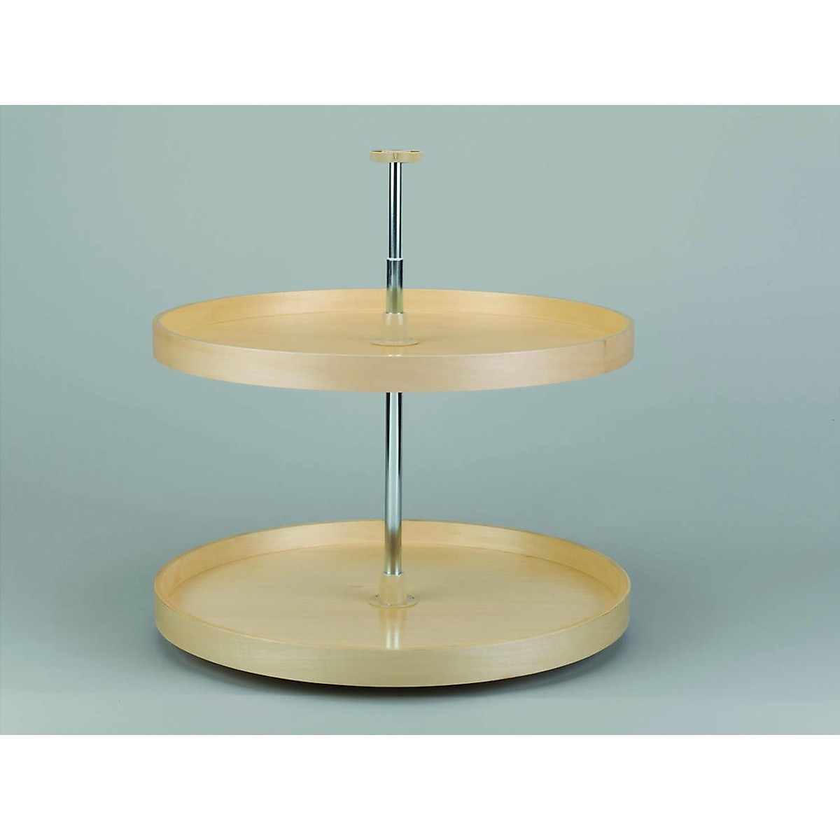 28in Full Circle Banded Wood Lazy Susan 2-shelf Set