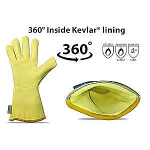 SpecxArmor® Graywolf® Kevlar Aluminized Heat Resistant Welding Glove/Large/1472°F │Fire Gloves│Kevlar Gloves│High Heat Gloves │Foundry Gloves │