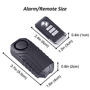 Mengshen Wireless Bicycle Motorcycle Alarm, Waterproof Anti-Theft Security Sensor Alarm with 113dB Super Loud Sound, 7 Level Sensitivity (2 Remote Control Included)