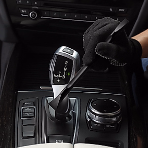 6 Pieces Non-Scratch Plastic Scraper Tool Carbon Fiber Plastic Scraper Multi-Purpose Cleaning Scraper Tool for Cleaning Small and Narrow Spaces, Glass, Label, Stickers, Paint, Food, Etc.(Blue, Black)