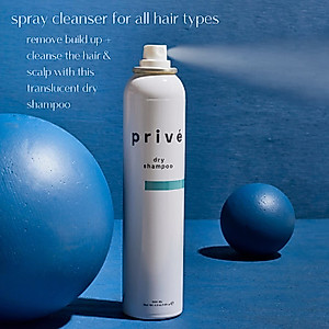 Privé Dry Shampoo Spray – Cleans Hair and Scalp, Leaving No White Residue and Imparts Incredible Volume, for All Hair Types (4.4 oz)