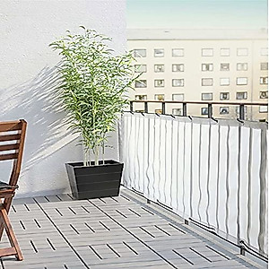 WUZMING Balcony Privacy Protection Garden Privacy Screen Weatherproof UV Protection with Eyelet HDPE Weather Resistant, Including Rope and Tie (Color : White, Size : 60x350cm)