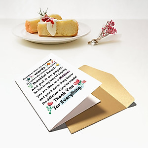 Chenive Lovely Thank You Card, Poem Thank You Card for Teacher Doctor Nurse, Appreciation Card for Friend Coworker Boss, Thank You for Everything