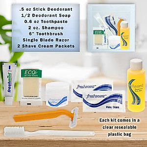 Moda West 24 Kits - Bulk Case of Wholesale Adult Basic Toiletries for Men, Women, Travel, Charity