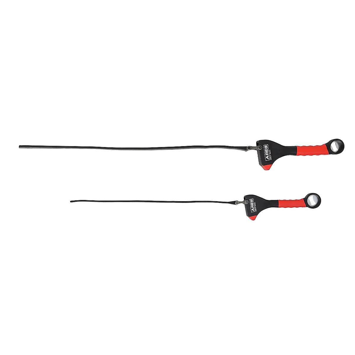 ARES 56034-2-Piece Rubber Strap Oil Filter Wrench Set - Adjustable Up to 4-inch and 6-inch Diameter - Non-Marring Slip Resistant Strap Wrench - Ergonomic TPR Handles