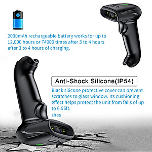 2D Wireless Barcode Scanner,Symcode Datamatrix PDF417 QR Code Handheld Reader for Screen and Printed Bar Code Scan, Works with Windows Mac and Linux PC POS