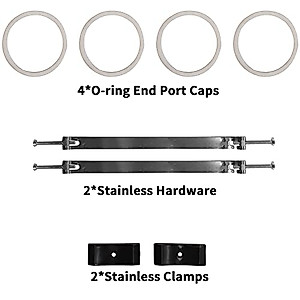 AIWFL RO Membrane Housing 4 Inch 4040 Commercial Reverse Osmosis Membrane Housing 304 Stainless Steel Pressure Vessel 4"x40" 300 PSI 3/4" Feed and Drain Ports 1/4" Permeate Ports