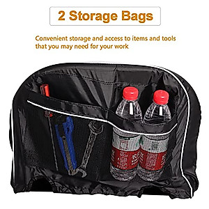 Riding Lawn Mower Seat Covers, Universal Oxford Waterproof Tractor Seat Cover with Storage Bag Compatible with Husq-varna、Crafts-man、Cub Ca-det （Grey Medium )