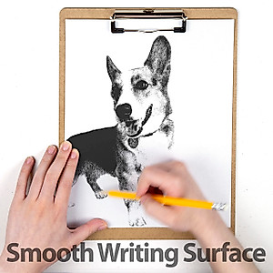 Officemate Recycled Wood Clipboards, Low Profile Clip, 6 Pack Clipboards, Letter Size (9 x 12.5 Inches), Brown (83806)