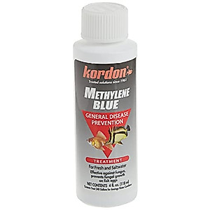 Kordon Methylene Blue Disease Preventative – Safe for Freshwater & Saltwater Aquariums, Prevents Fungal Infections & Treats Parasites, Reduces Fish Stress, 4-Ounces