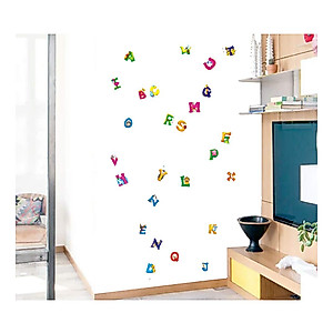 Adam Victor Removable Fun Educational Alphabet Wall Decals Kids Room Decorations Art Décor Stickers Nursery DIY PVC Decal Bathroom Sticker