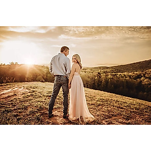 XXTAXN Women's Sexy Deep V Neck Split Cocktail Party Formal Bridesmaid Maxi Dress Pink