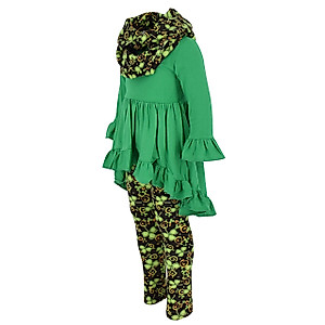 Unique Baby Girls St Patrick's Day Luck of the Irish Legging Set (10/5XL, Green)