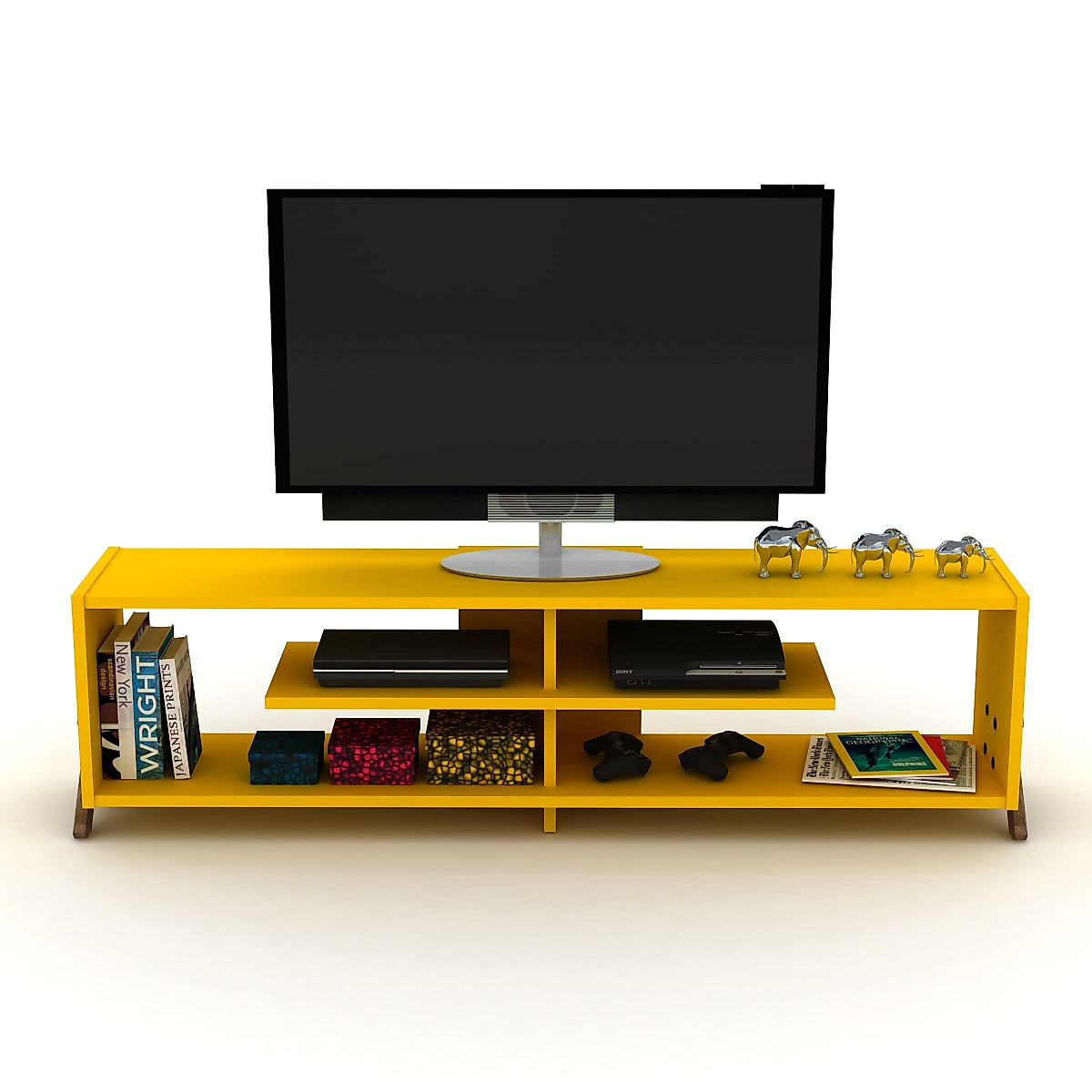 Homedora DiscountWorld Kayle TV Unit Yellow Entertainment Center, TV Stands