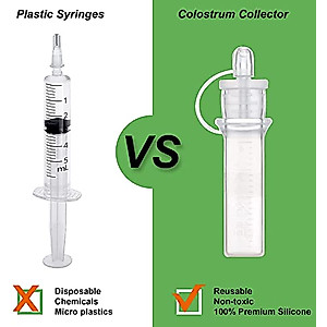 Haakaa Silicone Colostrum Collectors Set with Clear PP Storage Case 4 ml, 6 PK