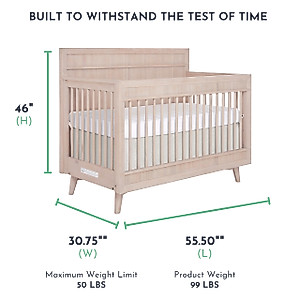 Evolur Loft Antilia Mid-Century 4-in1 Crib in Sand Castle Oak