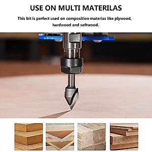 SpeTool V-Groove Carbide Router Bit 90 Deg Chamfer Bits for CNC Woodword 1/2in Cutting Diameter with 1/4in Shank