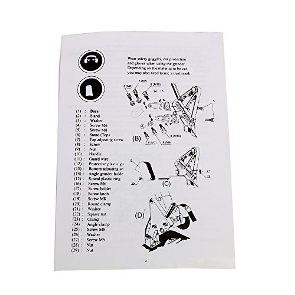 YaeTek Angle Grinder Stand Grinder Holder Cutter Support Cast Iron base 100mm 125mm (4in-5in.)